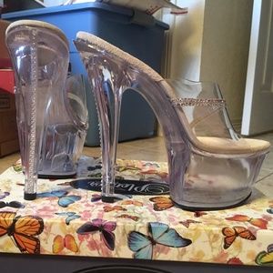 Pleaser | Shoes | Pleaser Dazzle6d Clear Platform Heels | Poshmark